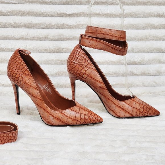 Cape Robbin | Shoes | Armour Rust Snake Removable Ankle Strap Pumps ...